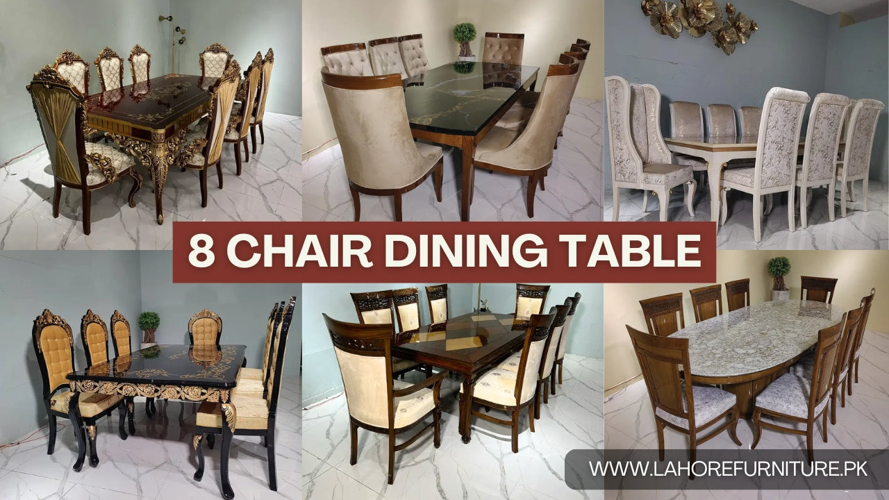 Lahore Furniture provides premium 8 Chair Dining Tables for your selection